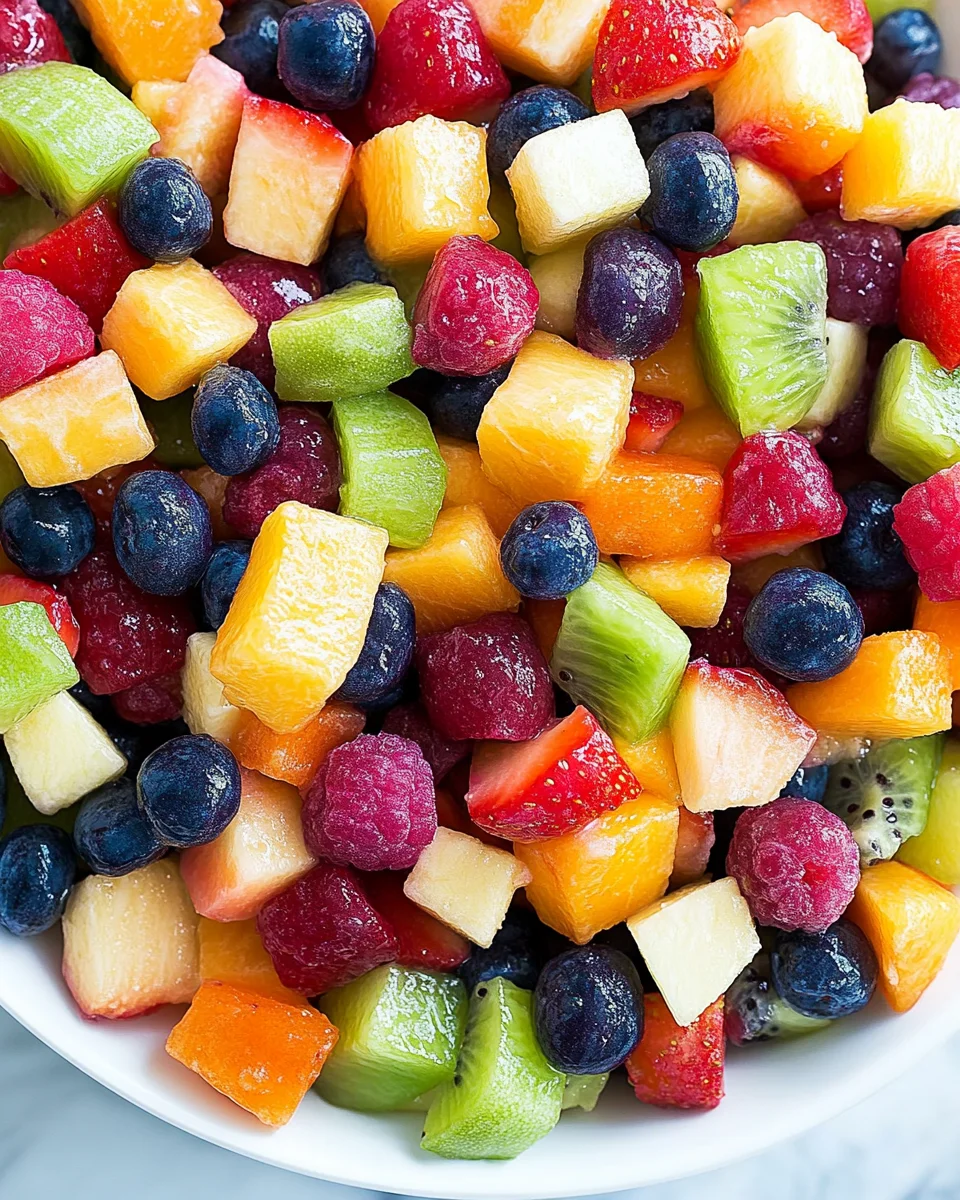 Honey Lime Rainbow Fruit Salad