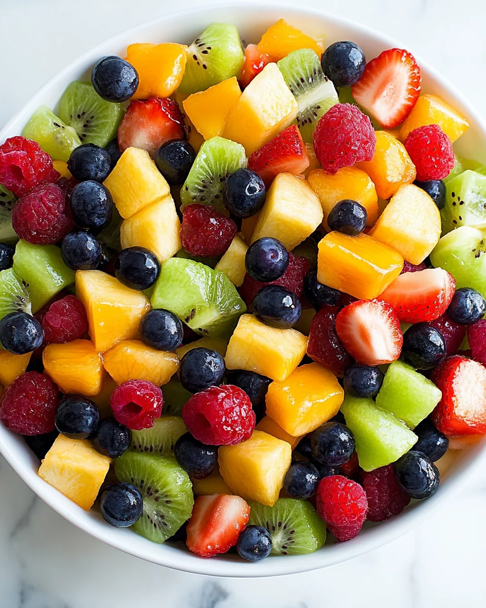 Honey Lime Rainbow Fruit Salad